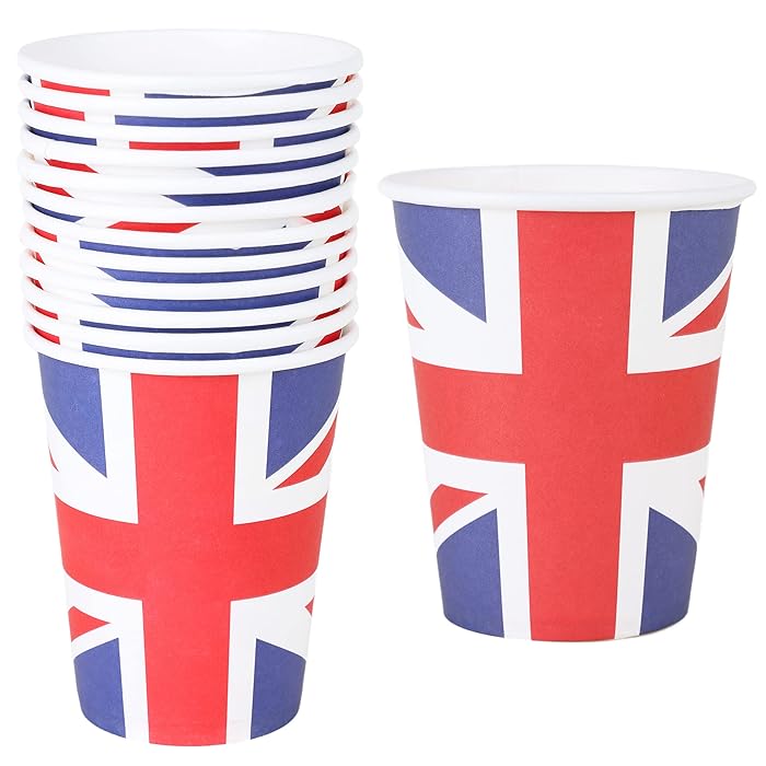 Buy Toyland® Pack of 12 Union Jack Paper Cups - Queens Platinum Jubilee ...