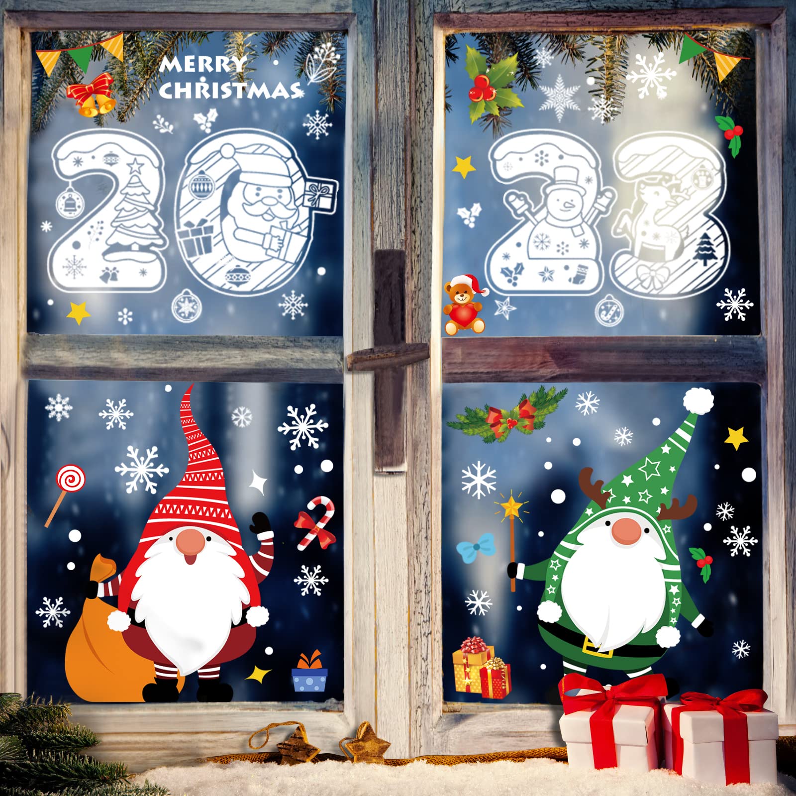 Christmas Window Clings ,Large Merry Christmas Window Clings Stickers ...