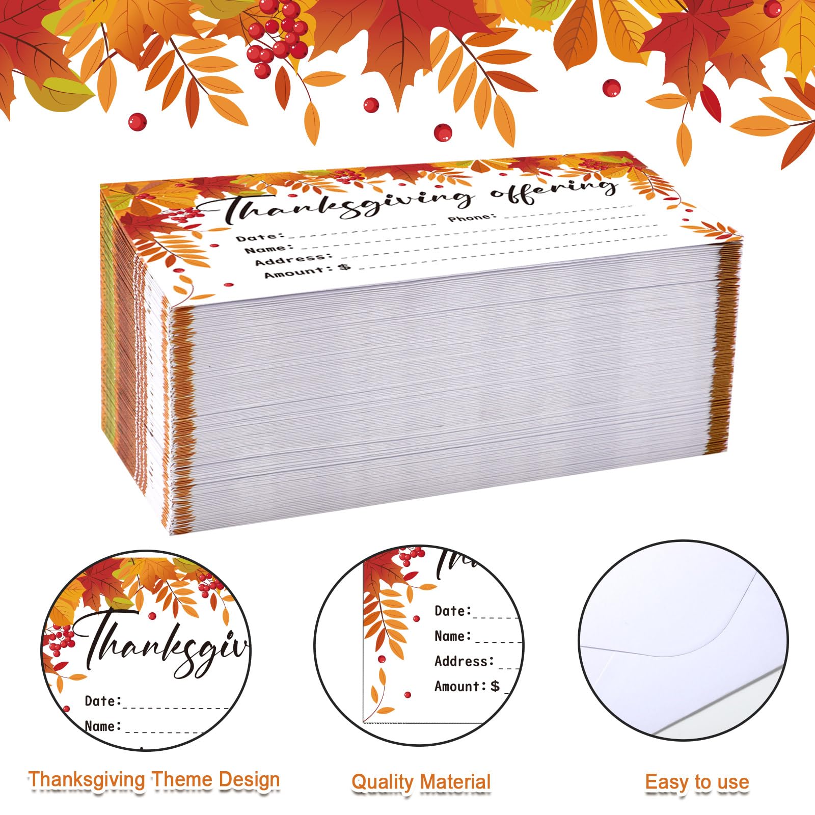 Snapklik.com : 300 Pcs Thanksgiving Church Offering Envelopes Church ...