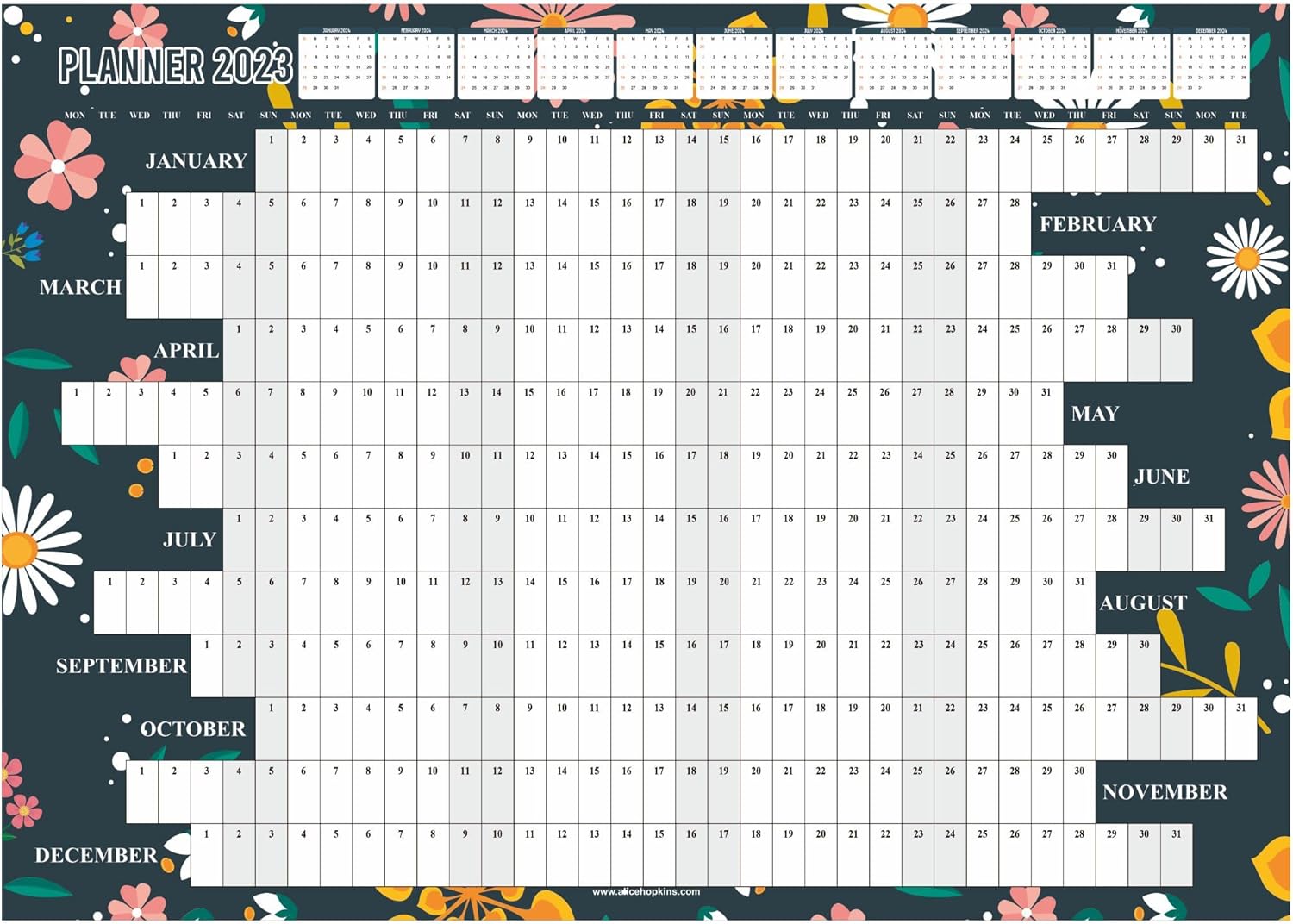 2022 Wall Planner A3 Size Year Calendar Organiser Runs Jan To Dec 