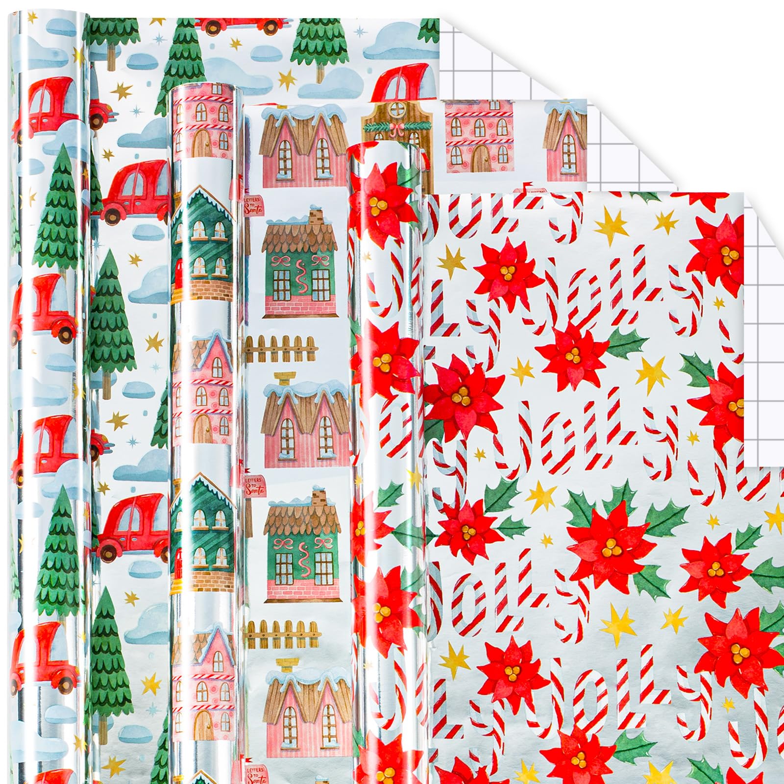 Amazon.com: Yarcony Christmas Wrapping Paper Roll - 17 x 120 Inch Per ...