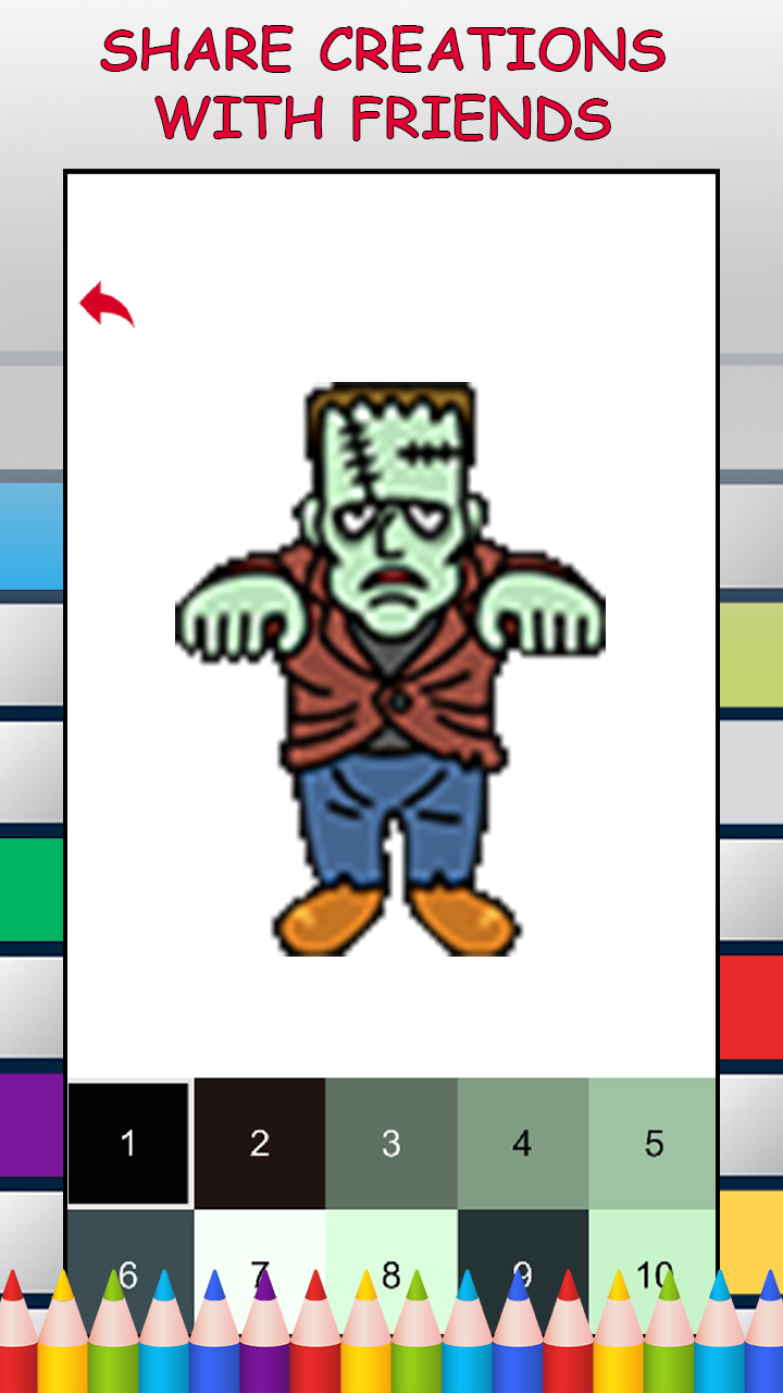 Frankenstein Color by Number - Free Pixel Art Game - Coloring Book ...