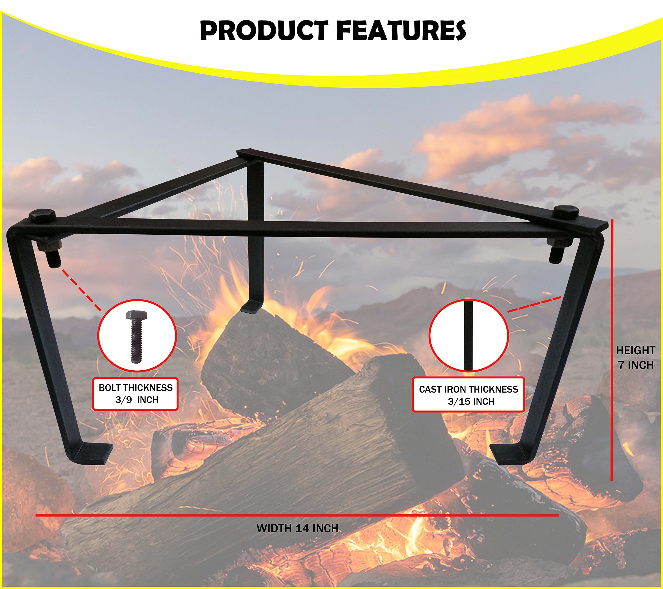 Ninja Woodfire Grill Stand Diliboz Campfire Tripod For Dutch Oven2.0 ...