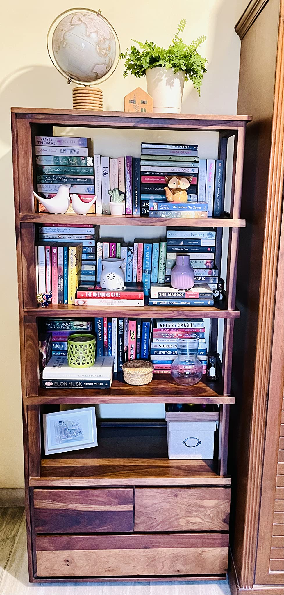 Indikasa Backstreet Book Shelf, Solid Sheesham Wood, Teak Finish(Brown ...