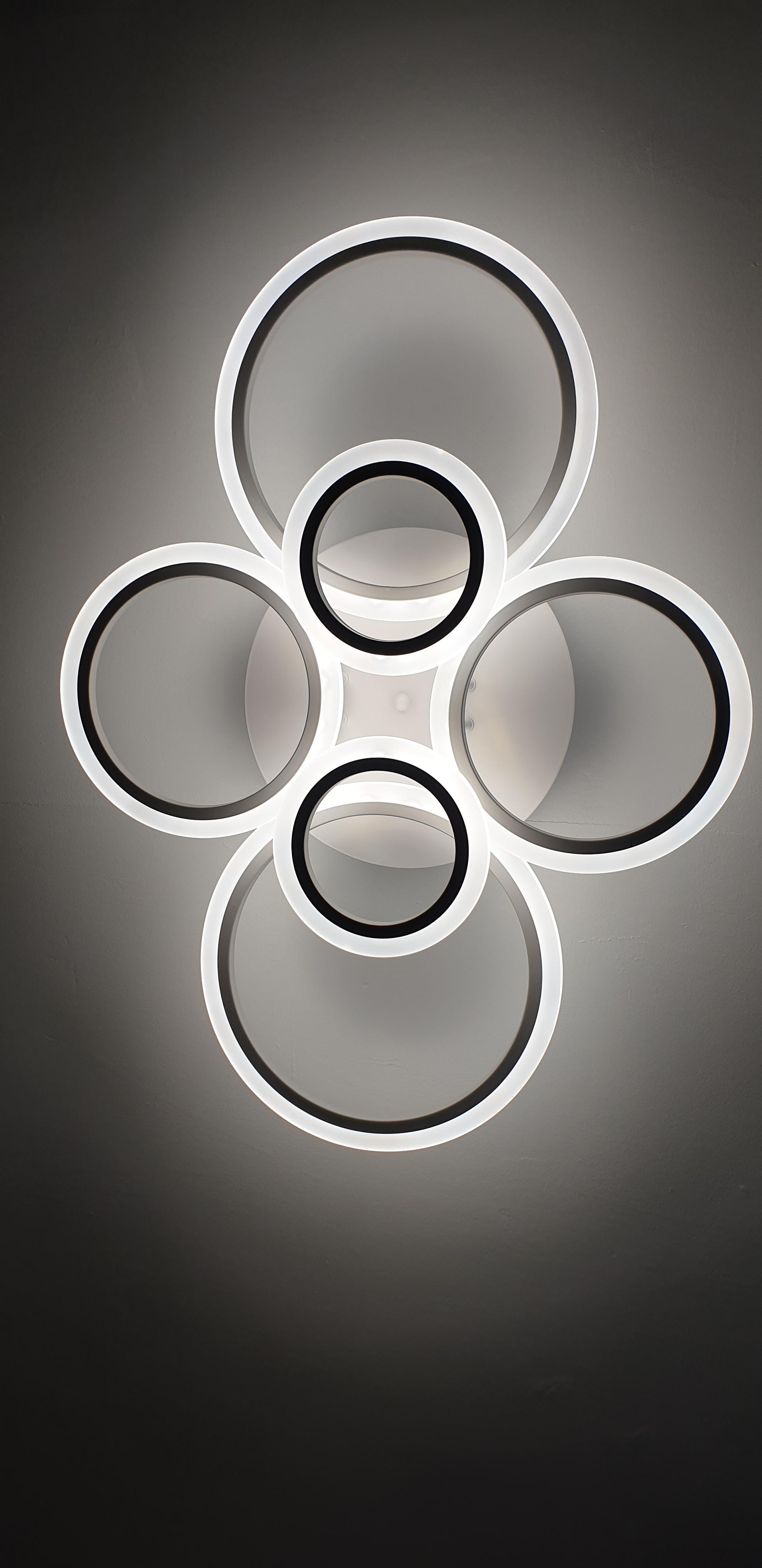 EFPD LED Ceiling Light with Remote Control, Gold 4 Ring Ceiling Light ...