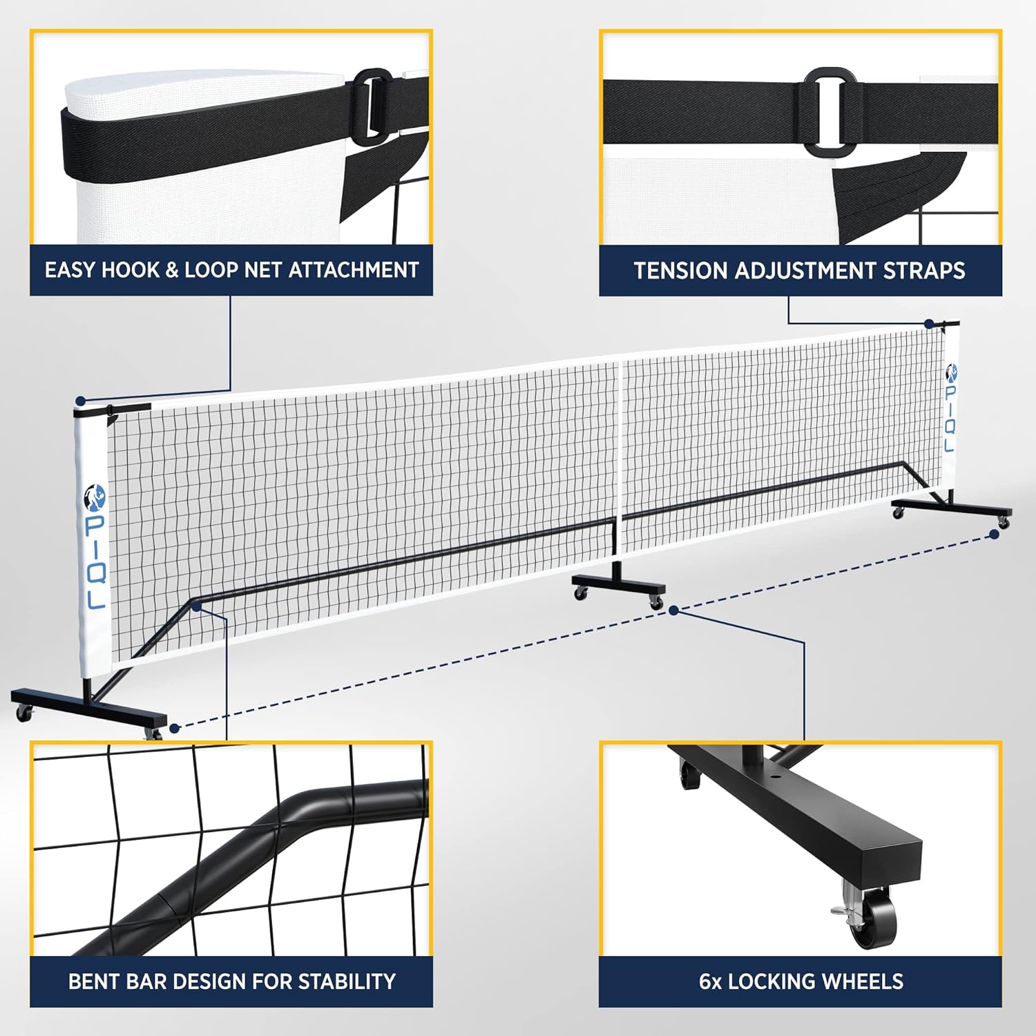 Portable Pickleball Net System - Outdoor Indoor Regulation Size Net Set ...