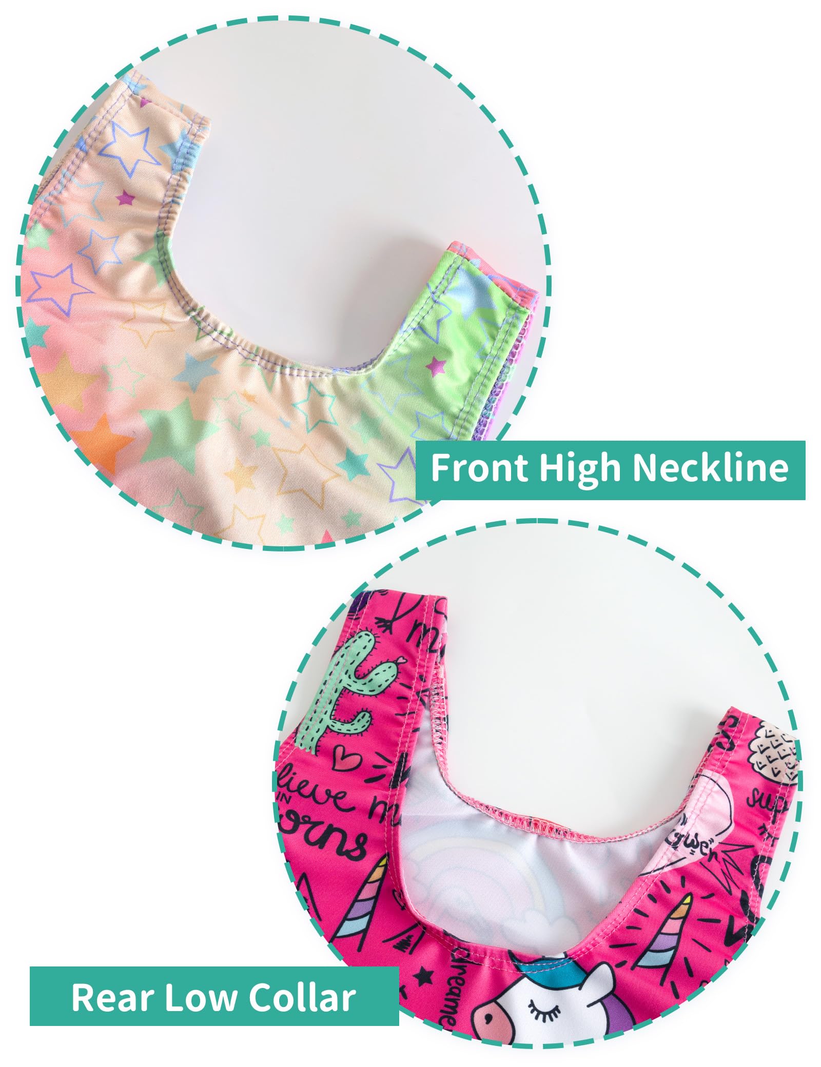 Snapklik.com : Nymphperi Girls Leotards Gymnastics 2 Pack Rainbow Star