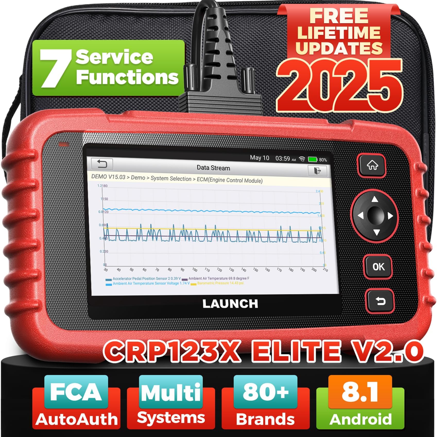 Amazon.com: 2025 LAUNCH OBD2 Scanner CRP123X Elite V2.0(Upgrade of CRP129X), 7 Reset Scan Tool ...