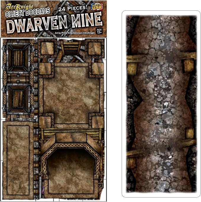 Amazon.com: Dwarven Mine - 24pc Double-Sided Mine & Terrain Pieces for ...