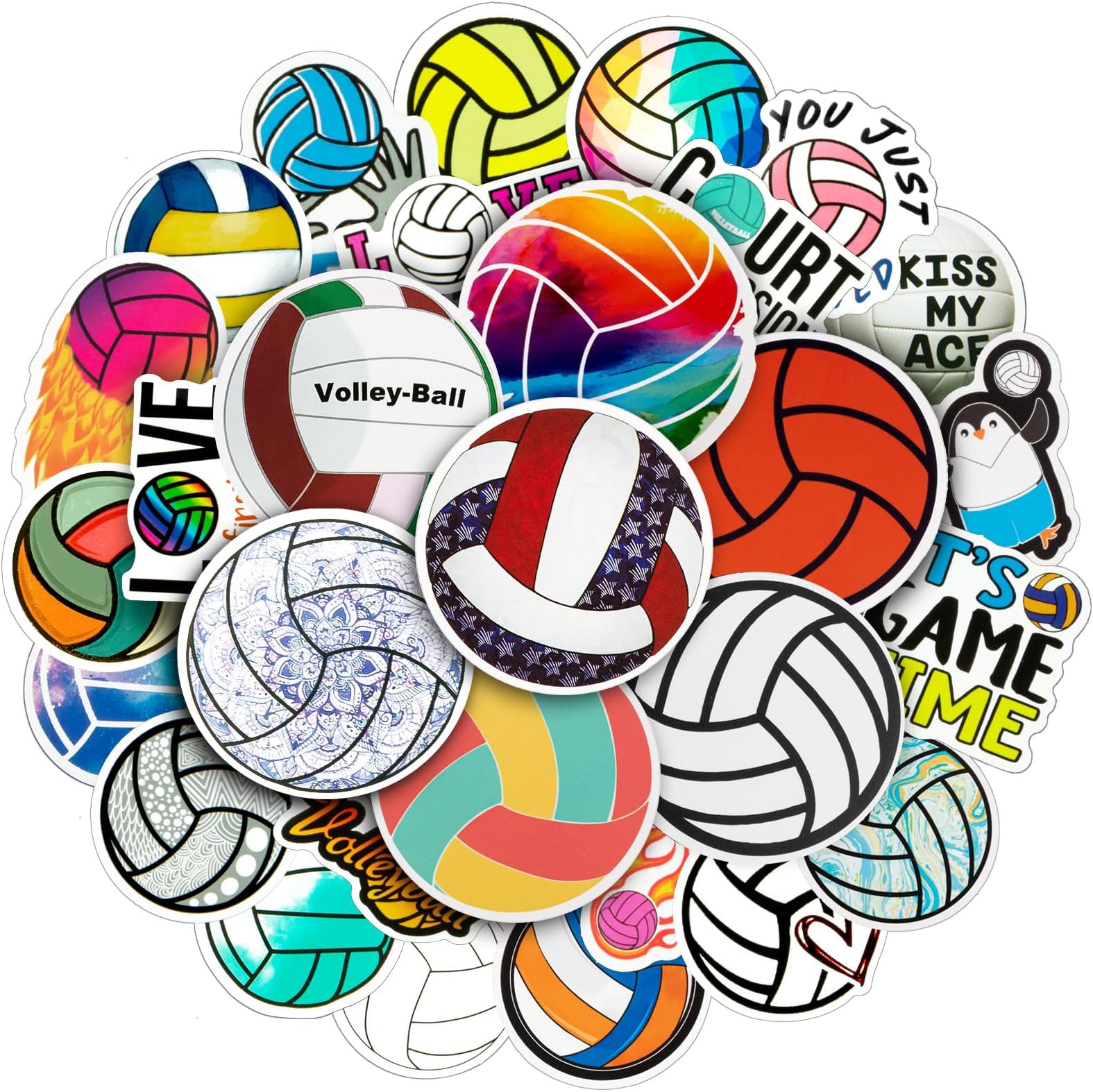Amazon.com: 200PCS Waterproof Volleyball Stickers - Large Vinyl ...