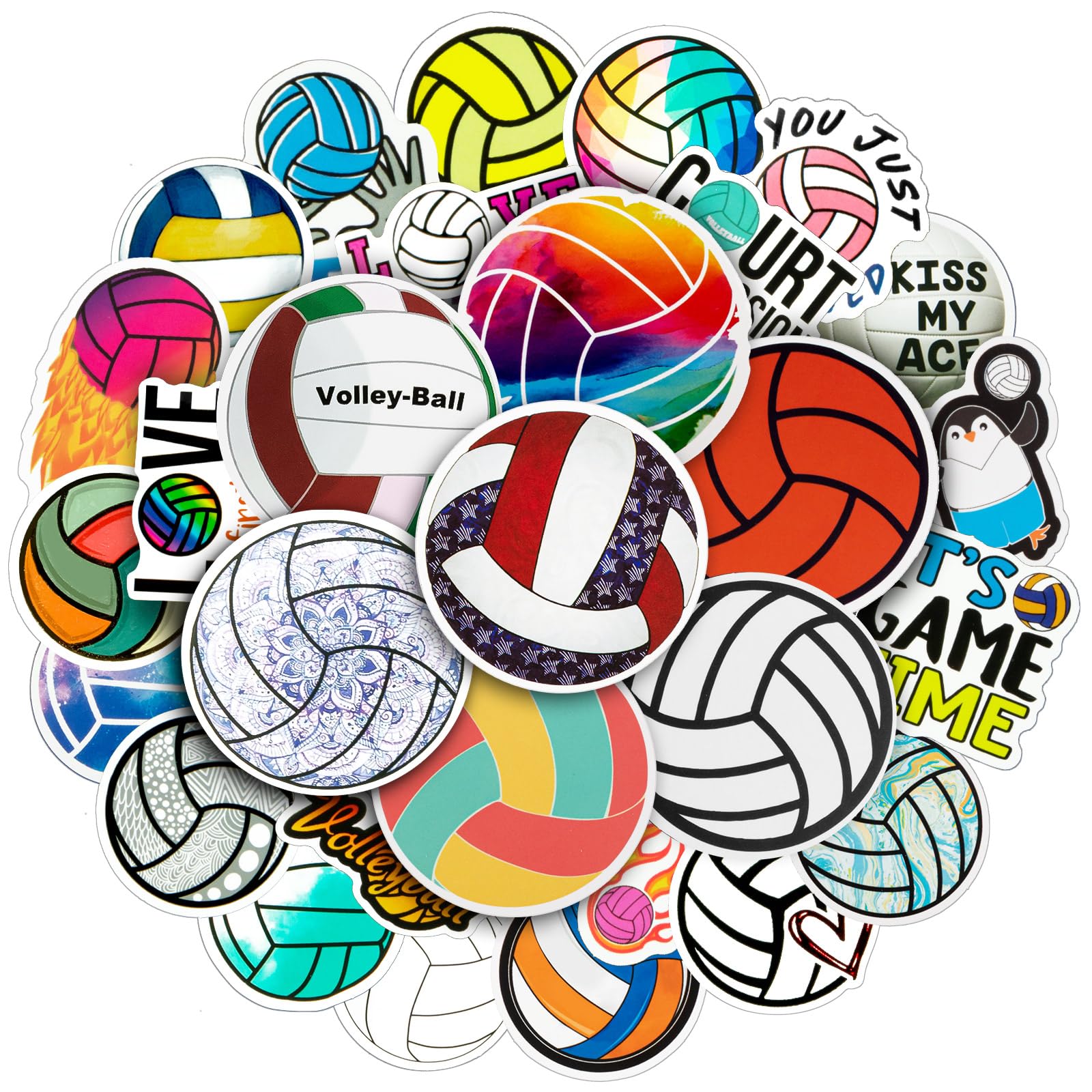 Snapklik.com : 200PCS Waterproof Volleyball Stickers - Large Vinyl ...