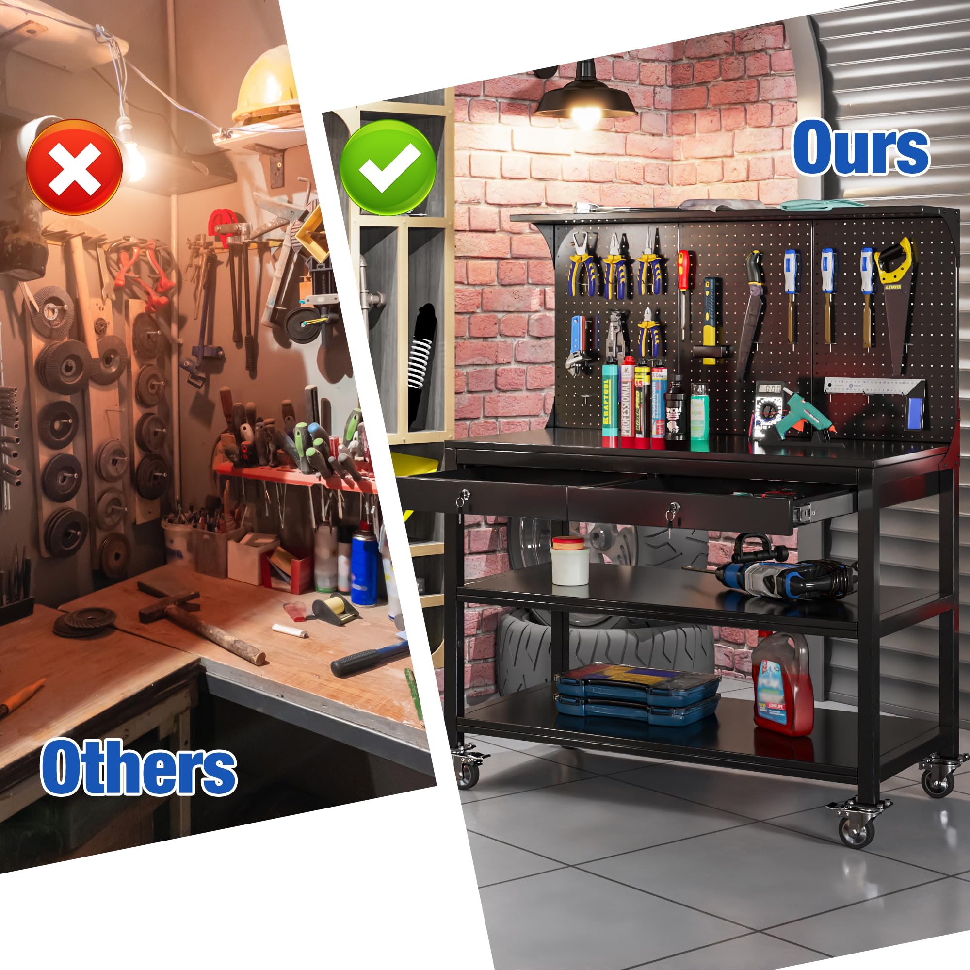 Garage Workbench With Pegboard Pegboard Garage Workbench Tool