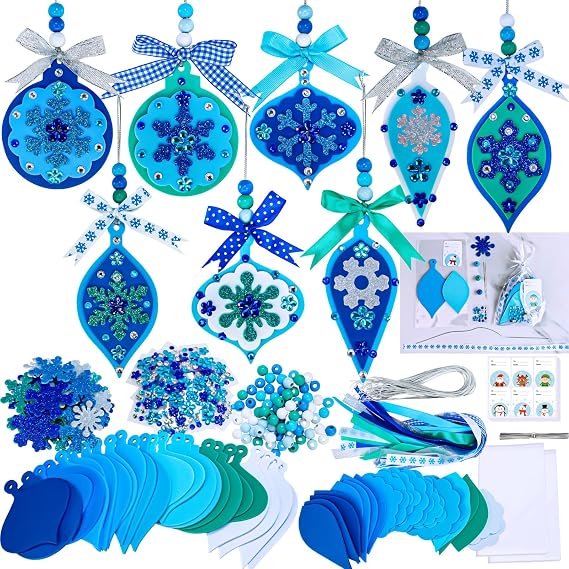 Amazon.com: Winlyn 24 Sets 8 Designs Christmas Craft Kits Winter Crafts ...