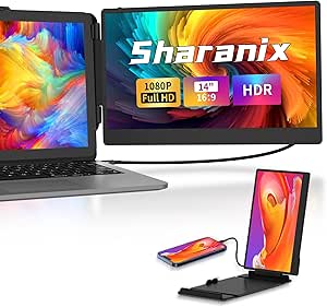 sharanix Laptop Screen Extension, 14 Inch Dual Screen Laptop Monitor ...