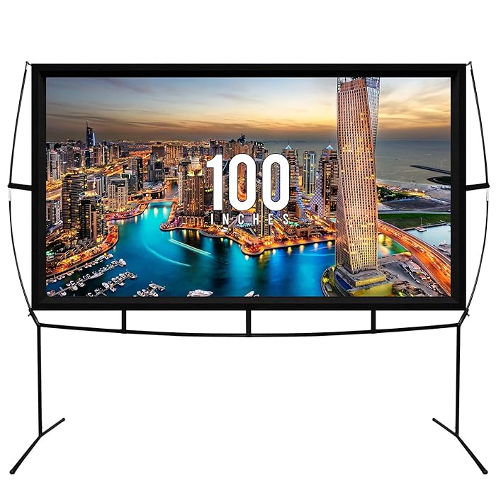 Buy KHOMO GEAR Portable Projector Screen - 100 Inch Projector Screen ...