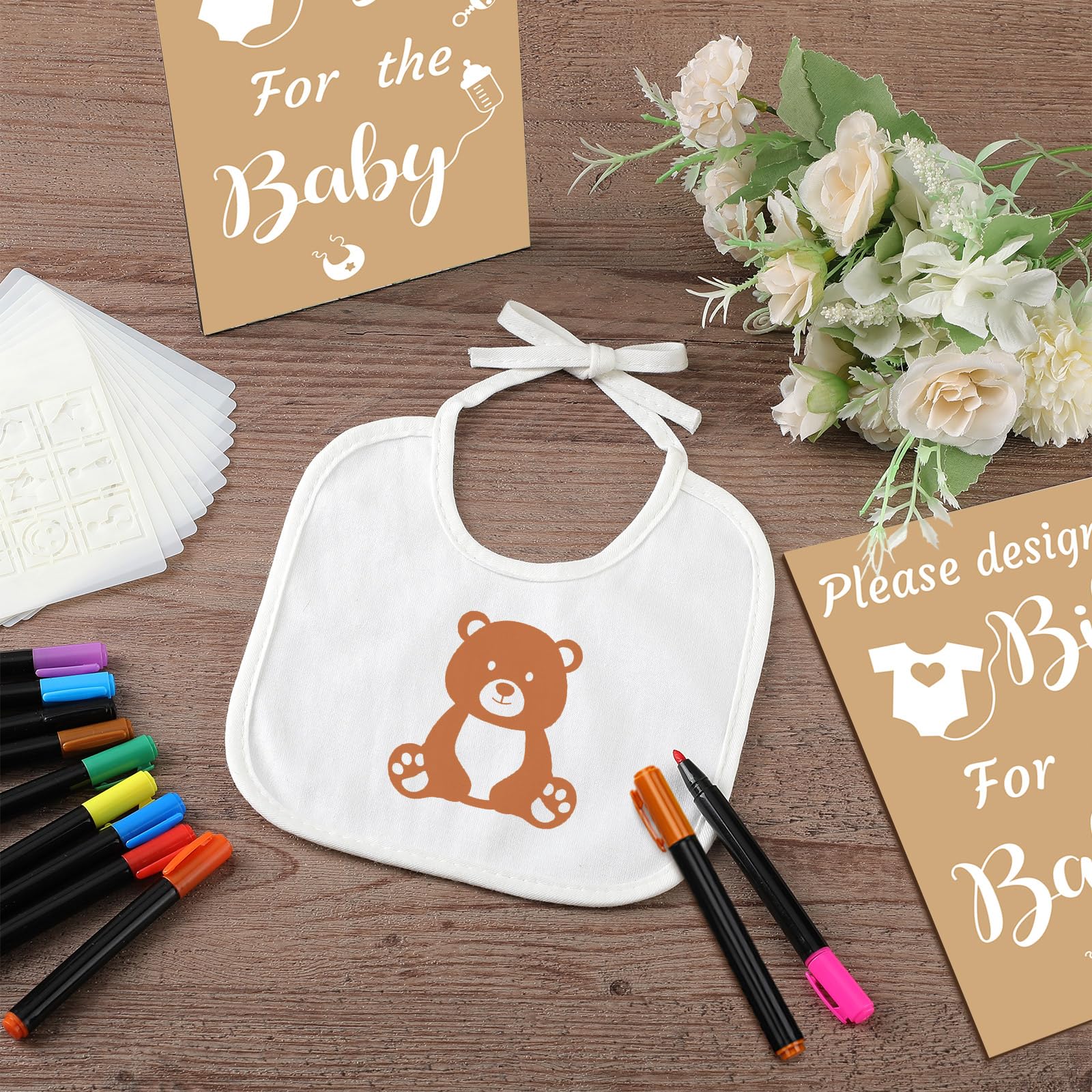 Snapklik.com : Newwiee 55 Pcs White Bibs For Baby Decorating Design A ...