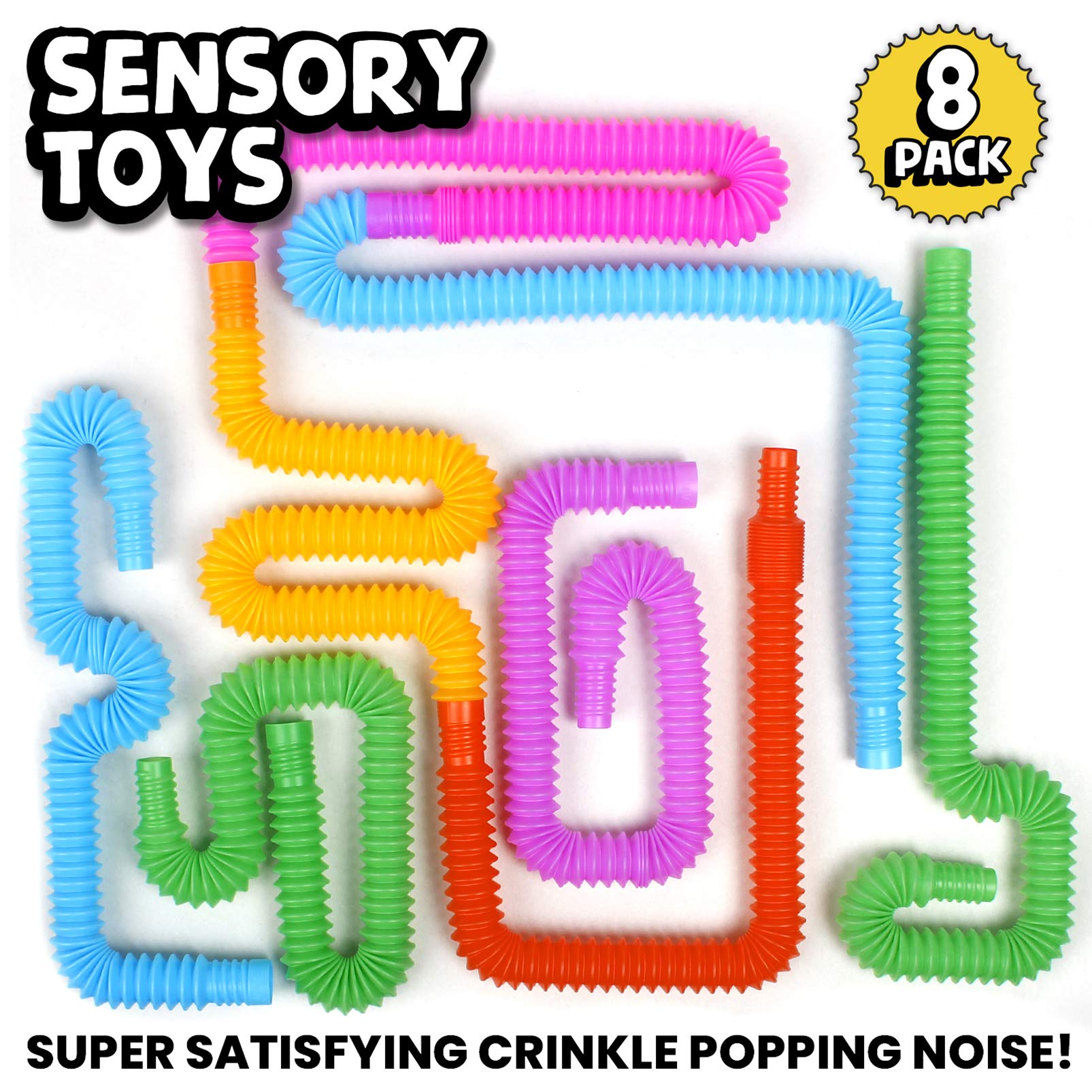 Buy BunMo - Mini Pop Tubes - Fidget Tubes for Kids and Sensory Toys for ...