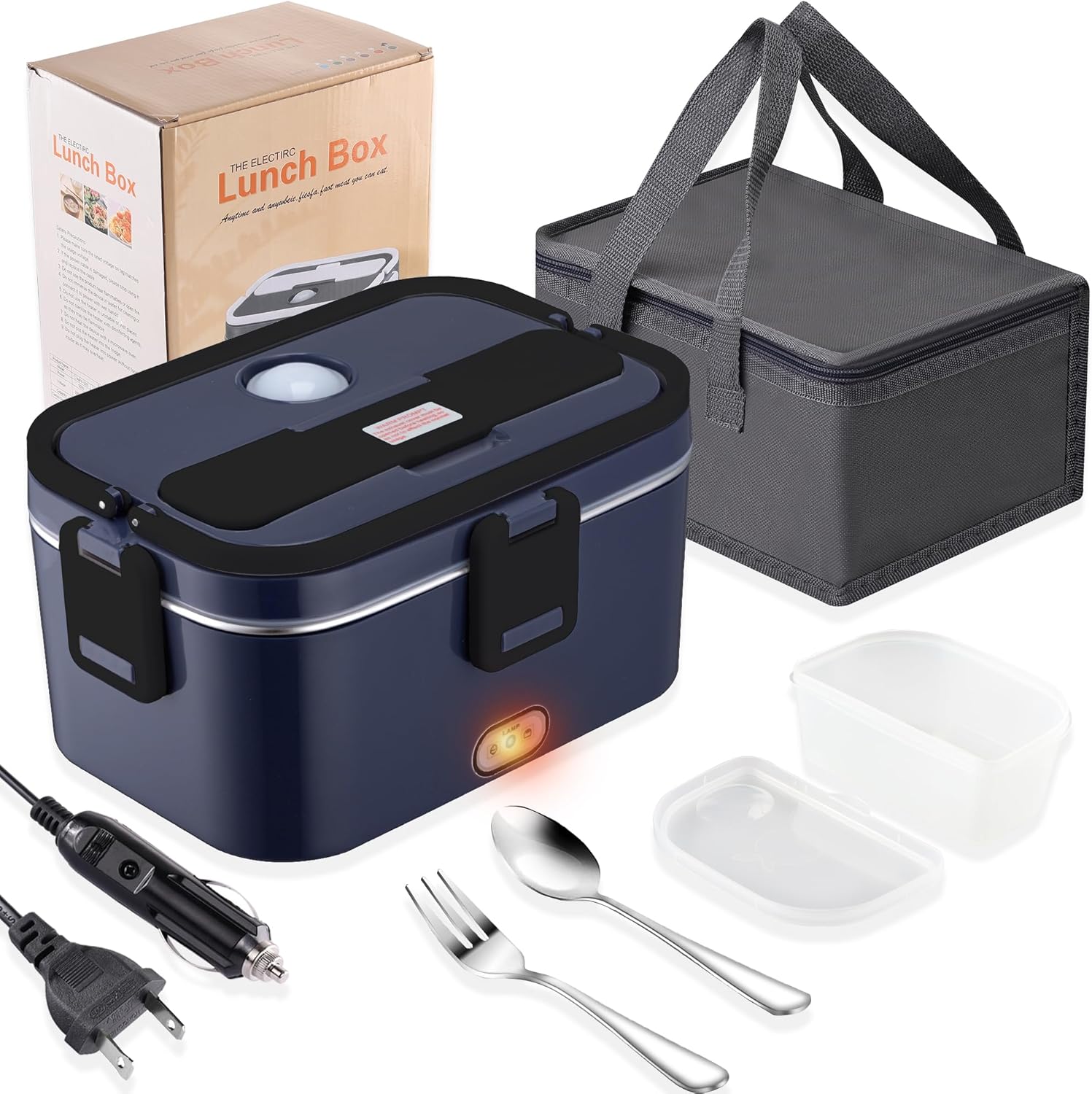 Amazon.com: Nifogo Electric Lunch Box Food Heater 60W Heated Lunch Boxes For Adults 1.8l Food ...