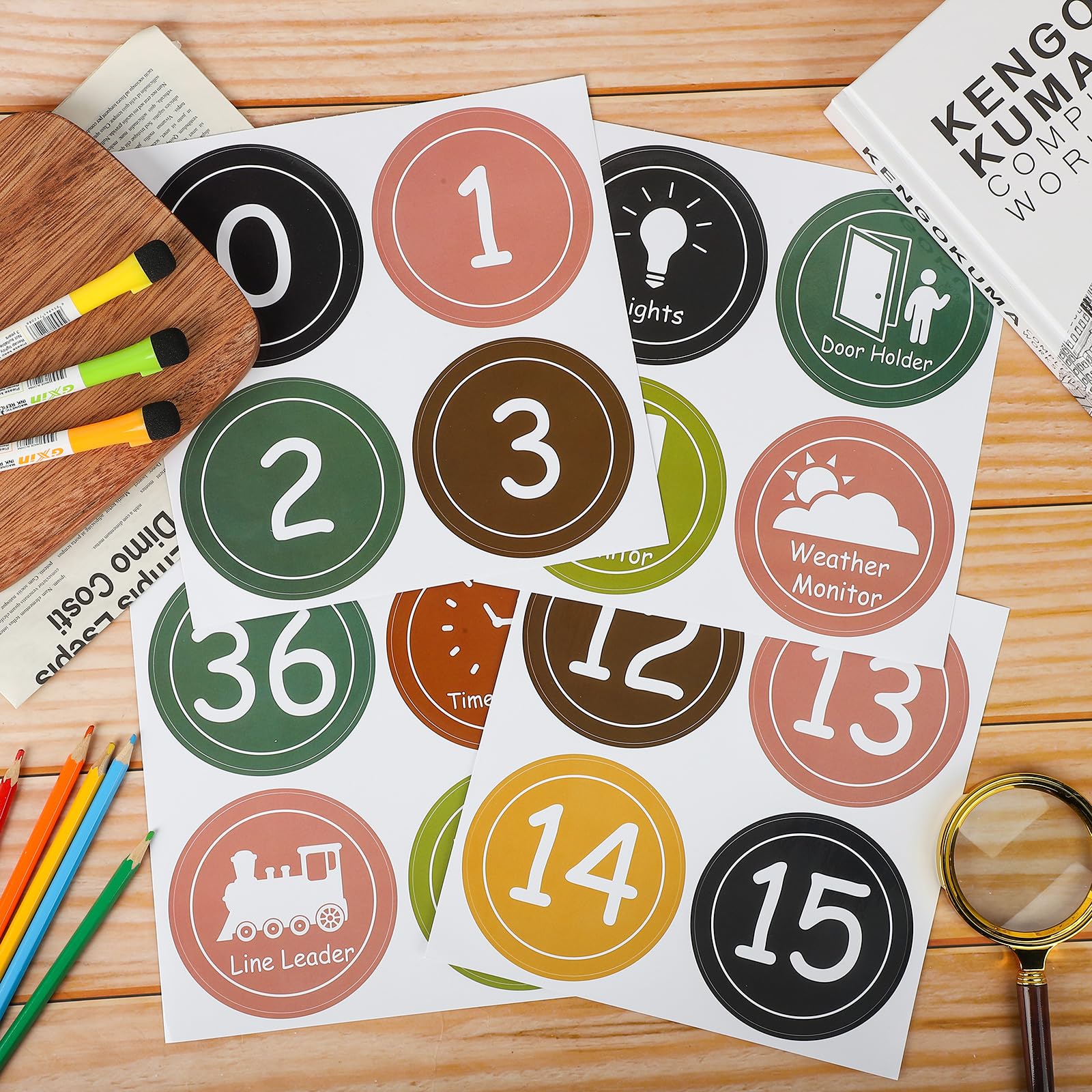 Boho Rainbow Number Cutouts 1-60 60 Pcs - Classroom Bulletin Board ...