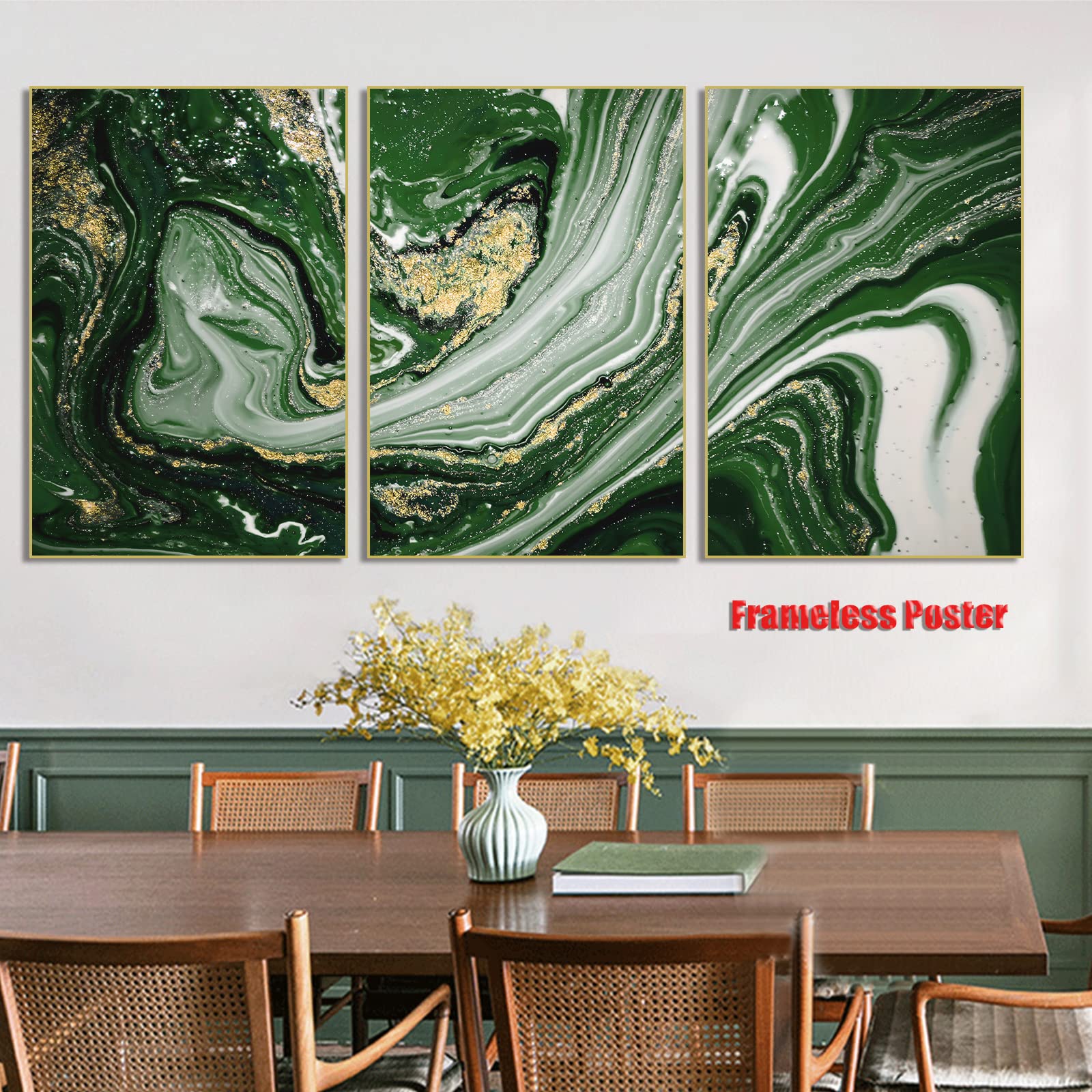Green Modern Abstract Paintings KULO GREEN ABSTRACT PAINTING MCM