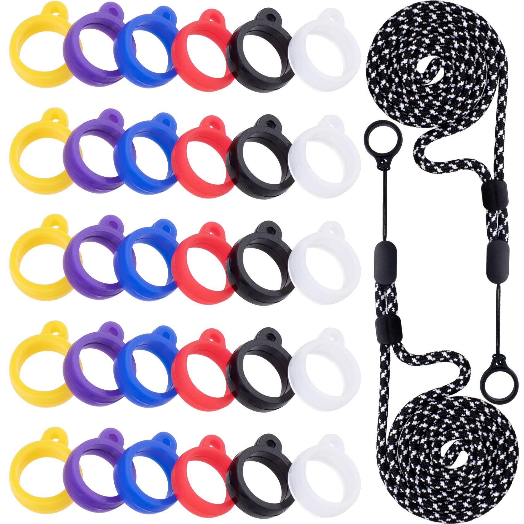 Amazon.com: OIIKI 30pcs Anti-Lost Silicone Rubber Rings Loops Band ...