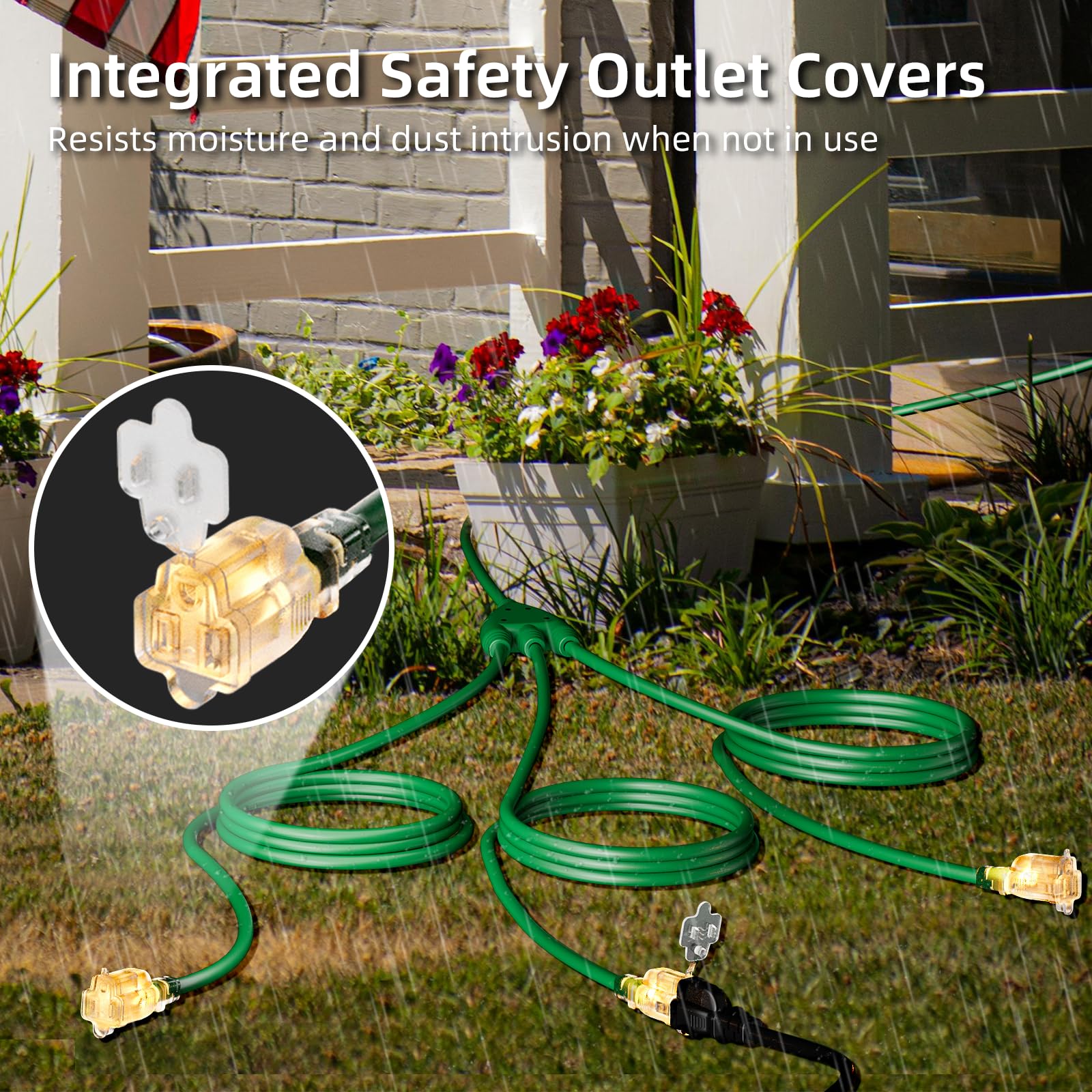 Outdoor Holiday Extension DEWENWILS 40 Ft. 16/3C SJTW Outdoor