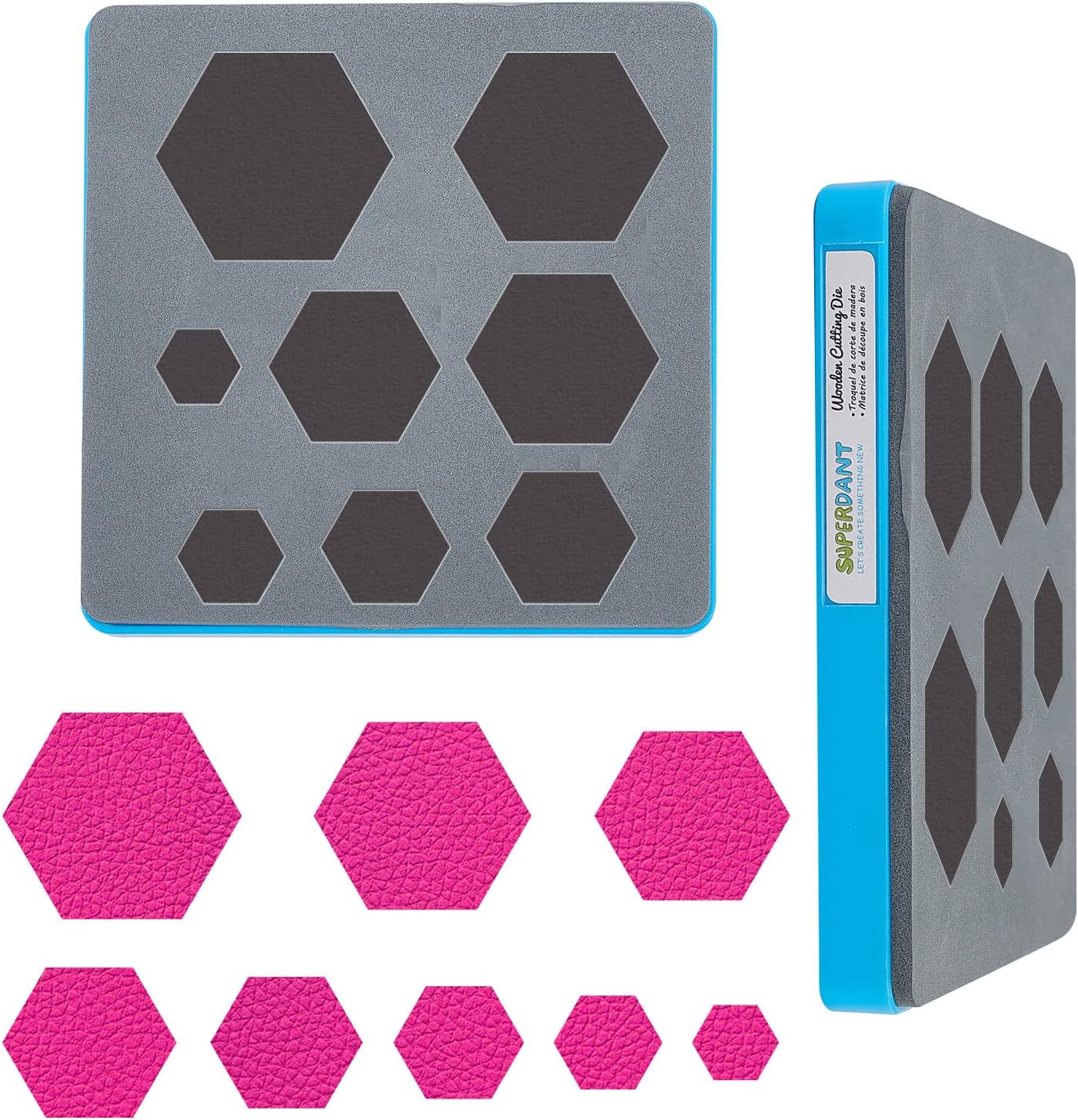 Amazon.com: SUPERDANT Leather Hexagon Cutting Dies 8 Size Hexagon ...