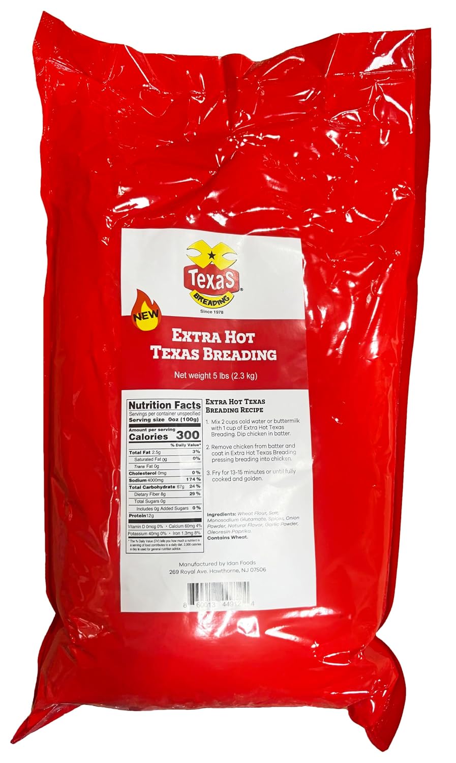 Amazon.com : Texas Extra Hot Breading | Seasoned Chicken Breading | 5 ...