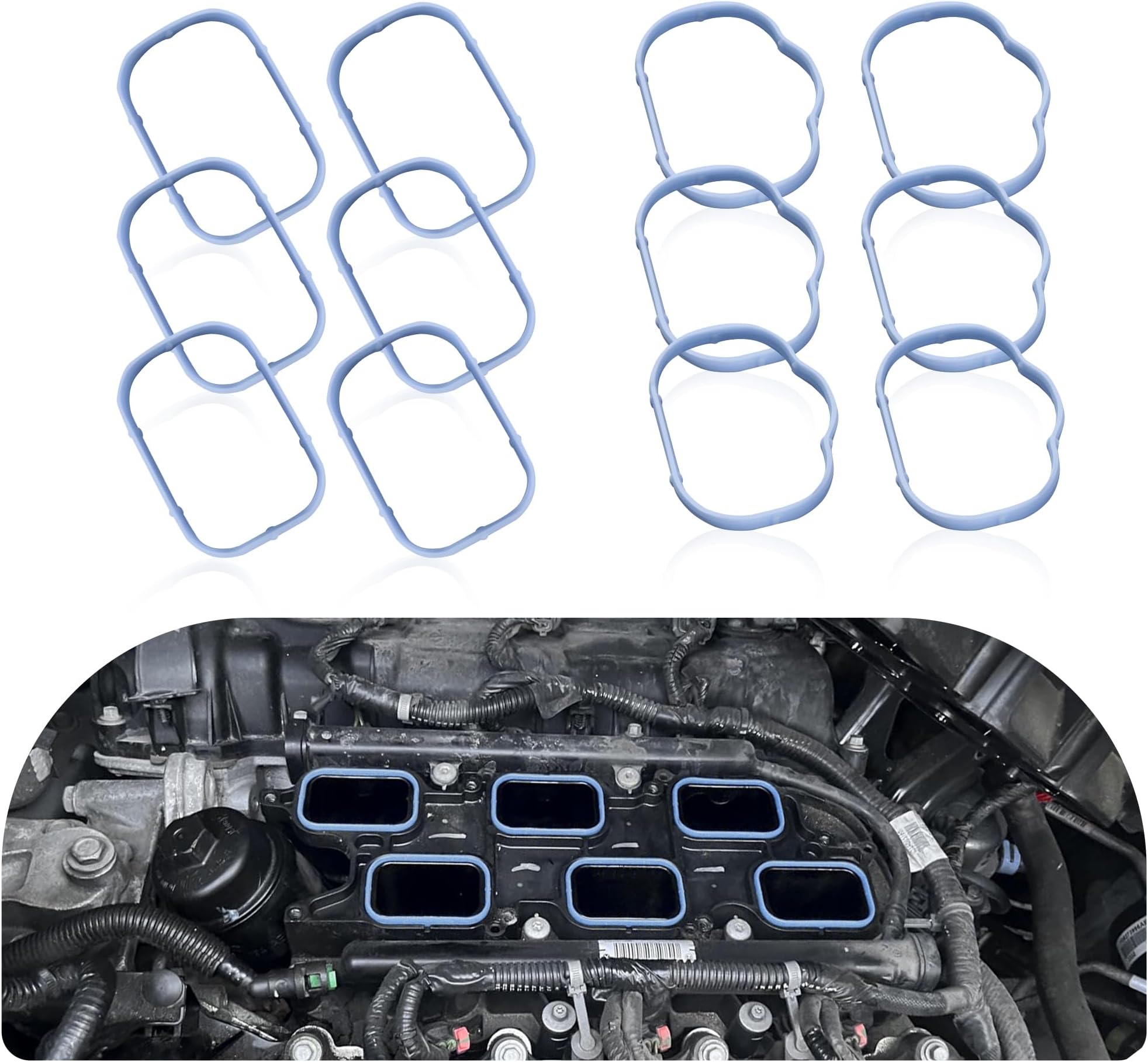 Amazon.com: 6PCS Upper Intake Manifold Gasket and 6PCS Lower Intake ...