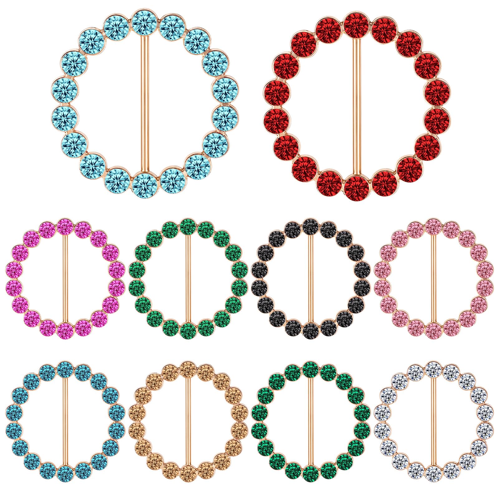 Amazon.com: 10 Pieces Scarf Ring Clip T-shirt Tie Clips for Women Waist ...