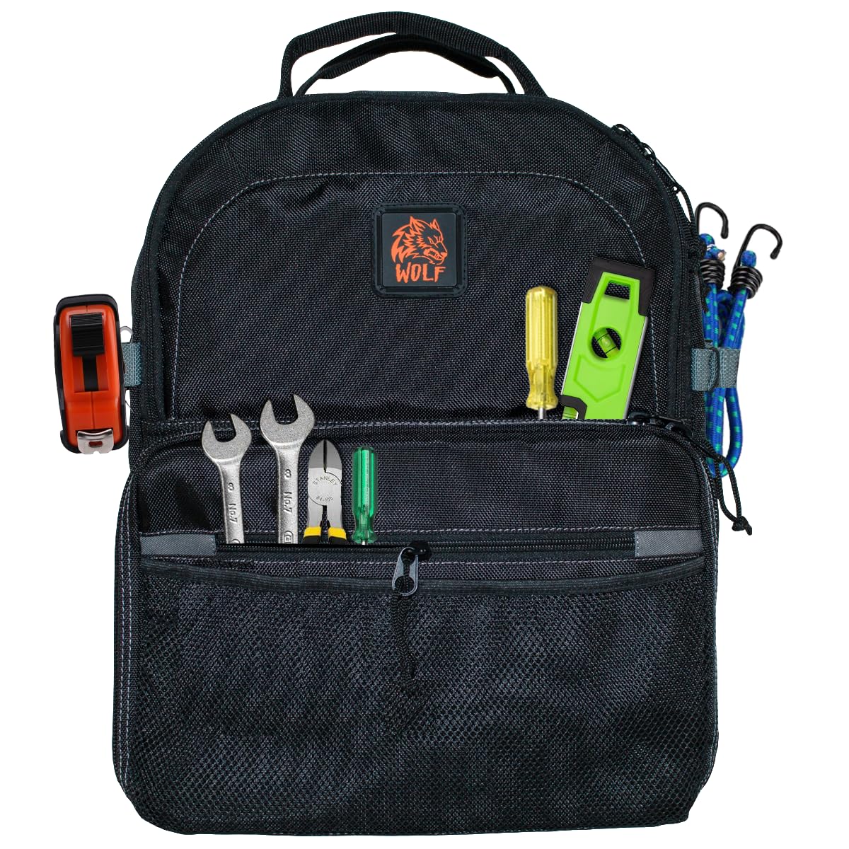 Wolf Tool Backpack Heavy Duty with 75 Pocket and 1680D Nylon 6 Zipper ...