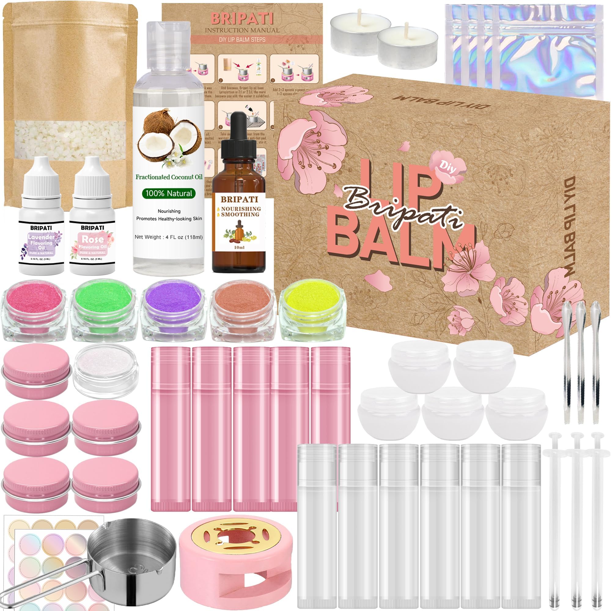 Amazon.com : BRIPATI DIY Lip Balm Making Kit for Adults to Make Your ...