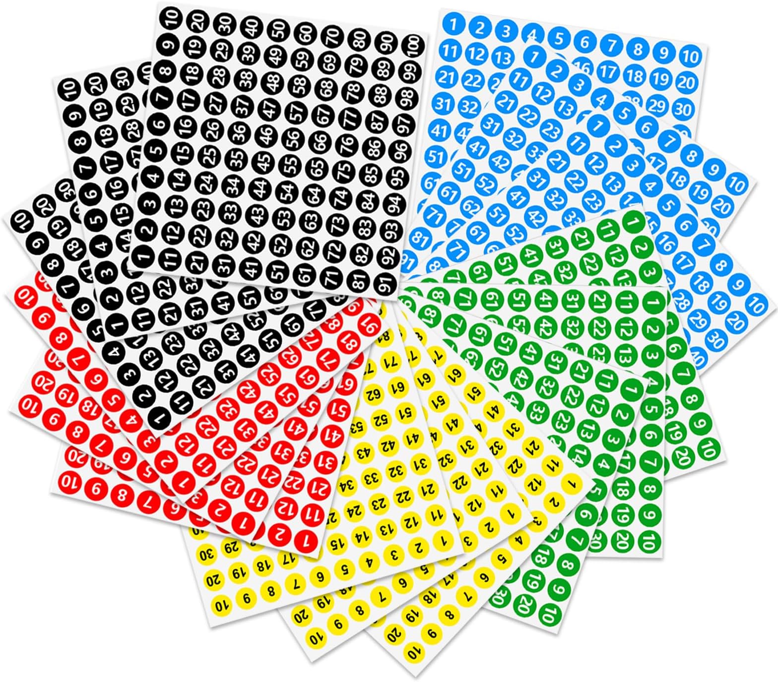 OWLMATE 15 Stück Zahlen Aufkleber, Aufkleber Zahlen, 1-100 Nummer ...