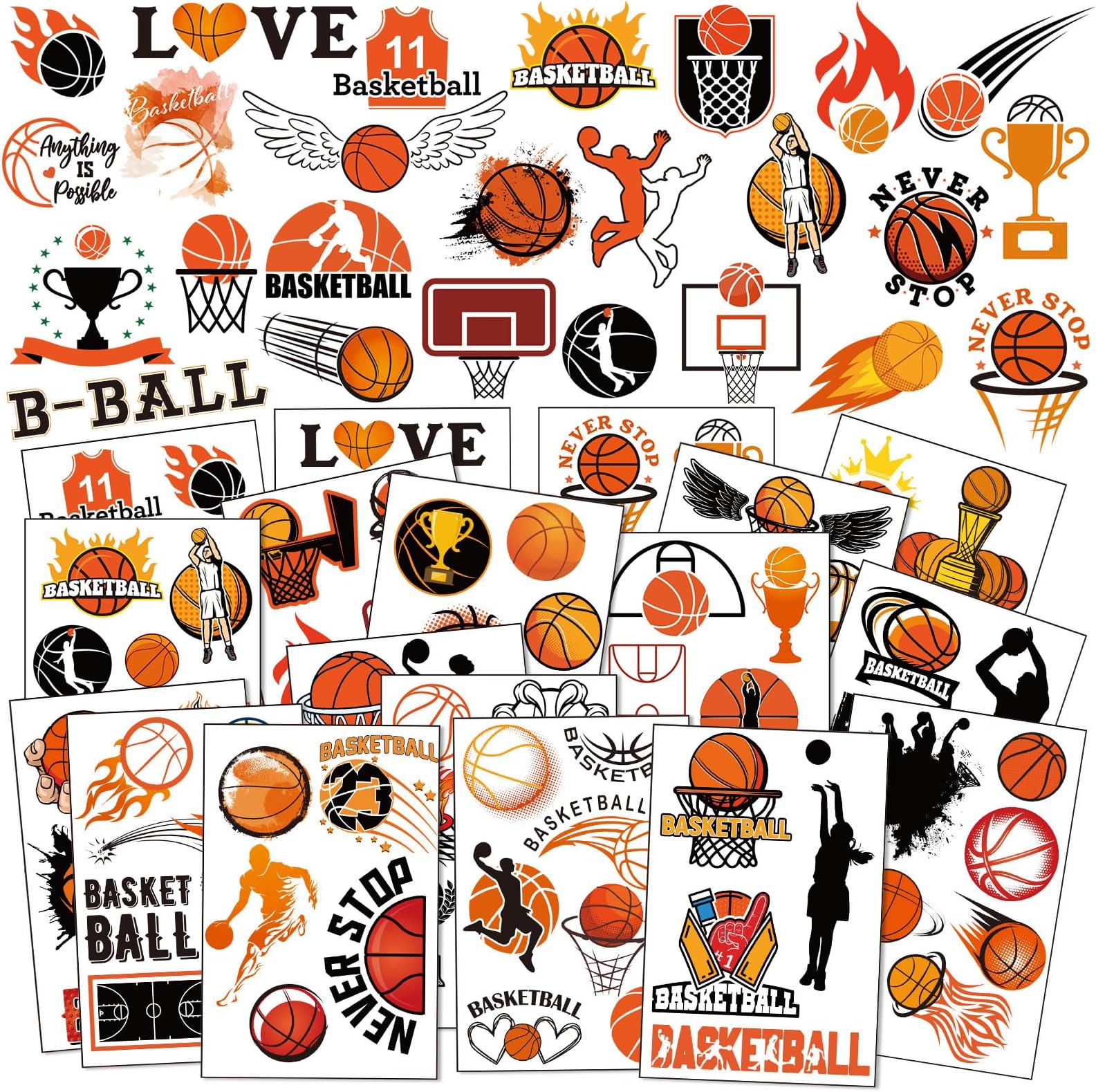 Amazon.com : Ctosree 452 Pieces Basketball Temporary Tattoos for Kids ...
