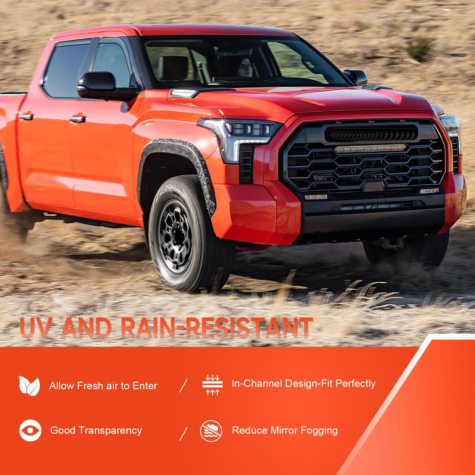 Snapklik.com : in-Channel Rain Guards Fit For Toyota Tundra CrewMax ...