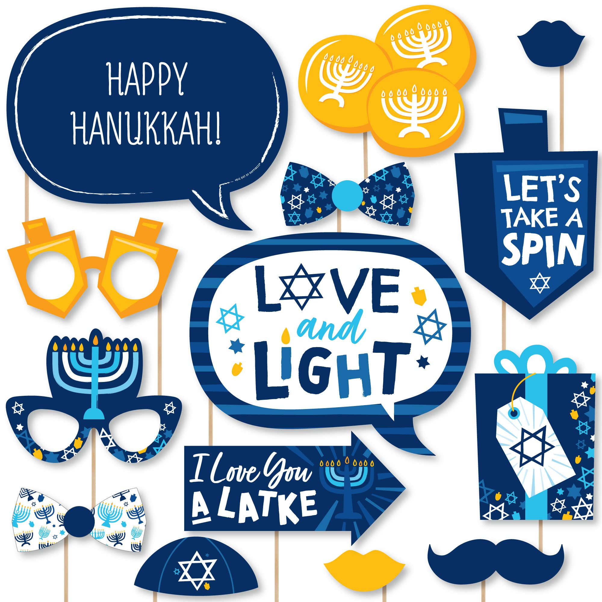 Amazon.com: Big Dot of Happiness Hanukkah Menorah - Chanukah Holiday ...