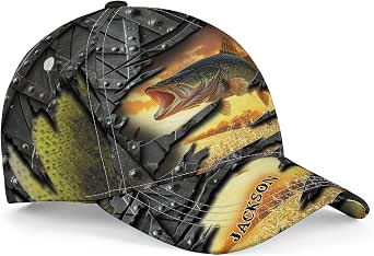 Amazon.com: Personalized Bass Fishing Baseball Cap, Fishermen Trucker ...