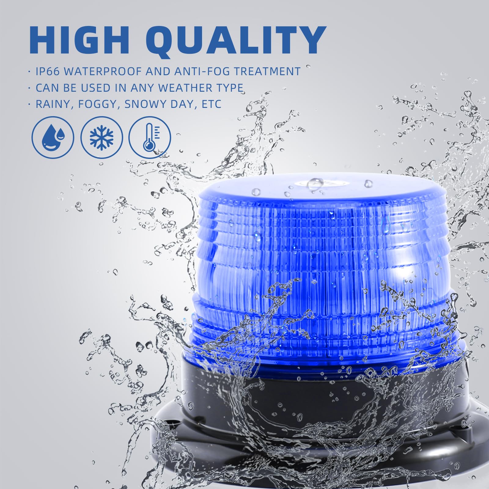 Snapklik.com : PKINGLAKE Blue LED Beacon Lights 12-24V Warning Safety ...