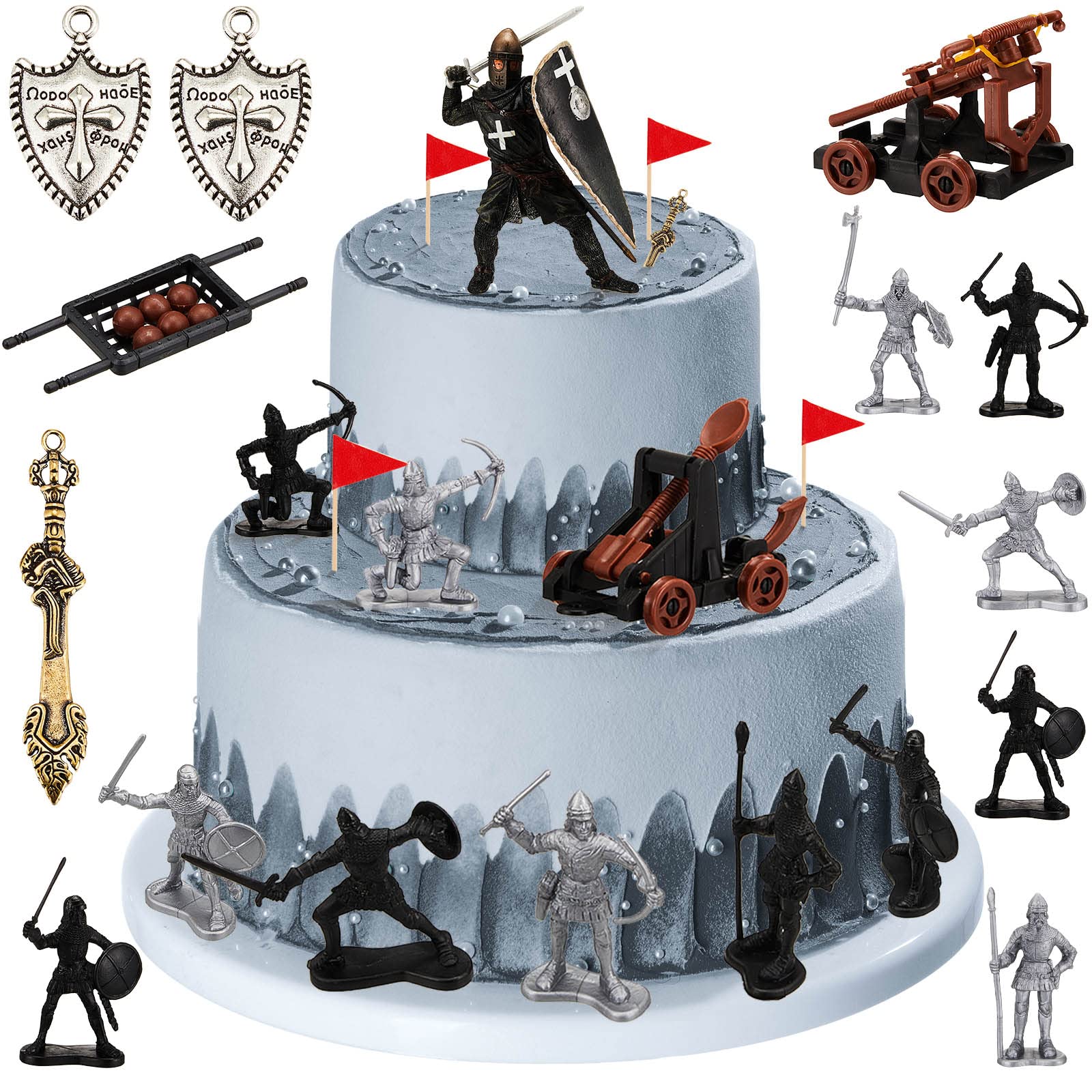 Buy 31 Pcs Medieval Cake Topper Knight Cake Topper Knight Figures ...