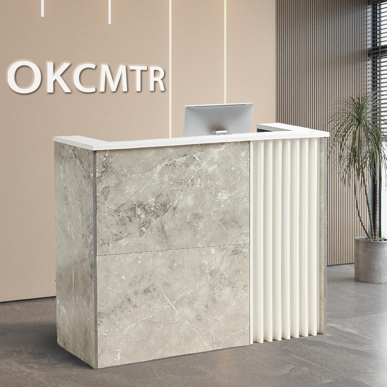 Amazon.com: Front Desk Reception Counter,Retail Checkout Counter with ...