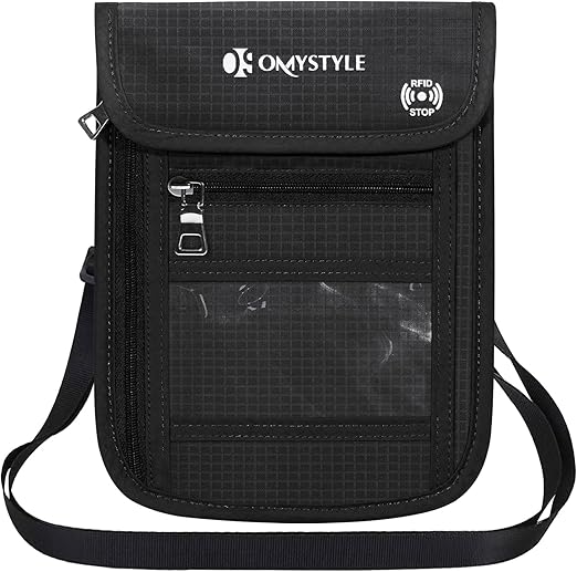 Amazon.com | OMYSTYLE Neck Wallet, RFID Passport Holder for Travel ...