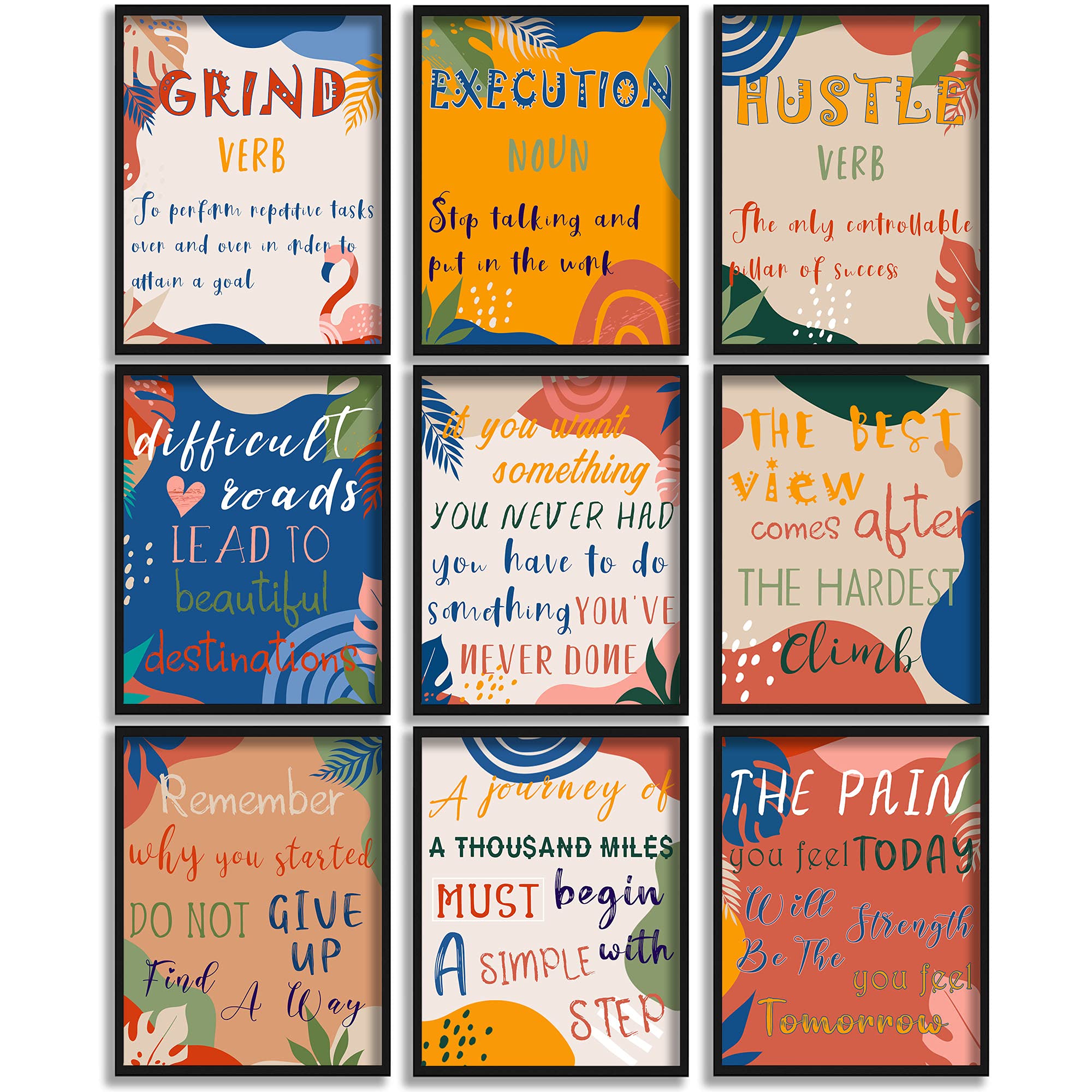 Buy ETIUC 9pcs Motivational Wall Art Prints Inspirational Wall Art for ...