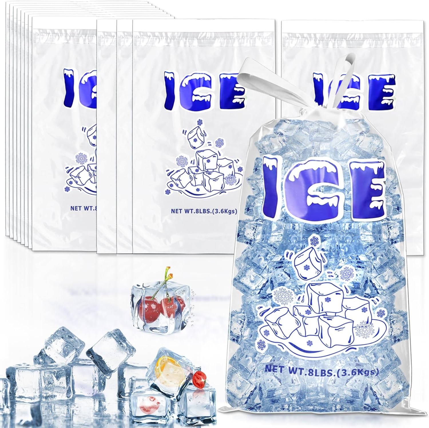 Amazon.com: VOKOY 30 Pack Ice Cube Bags - 8 lb Heavy-Duty Reusable ...