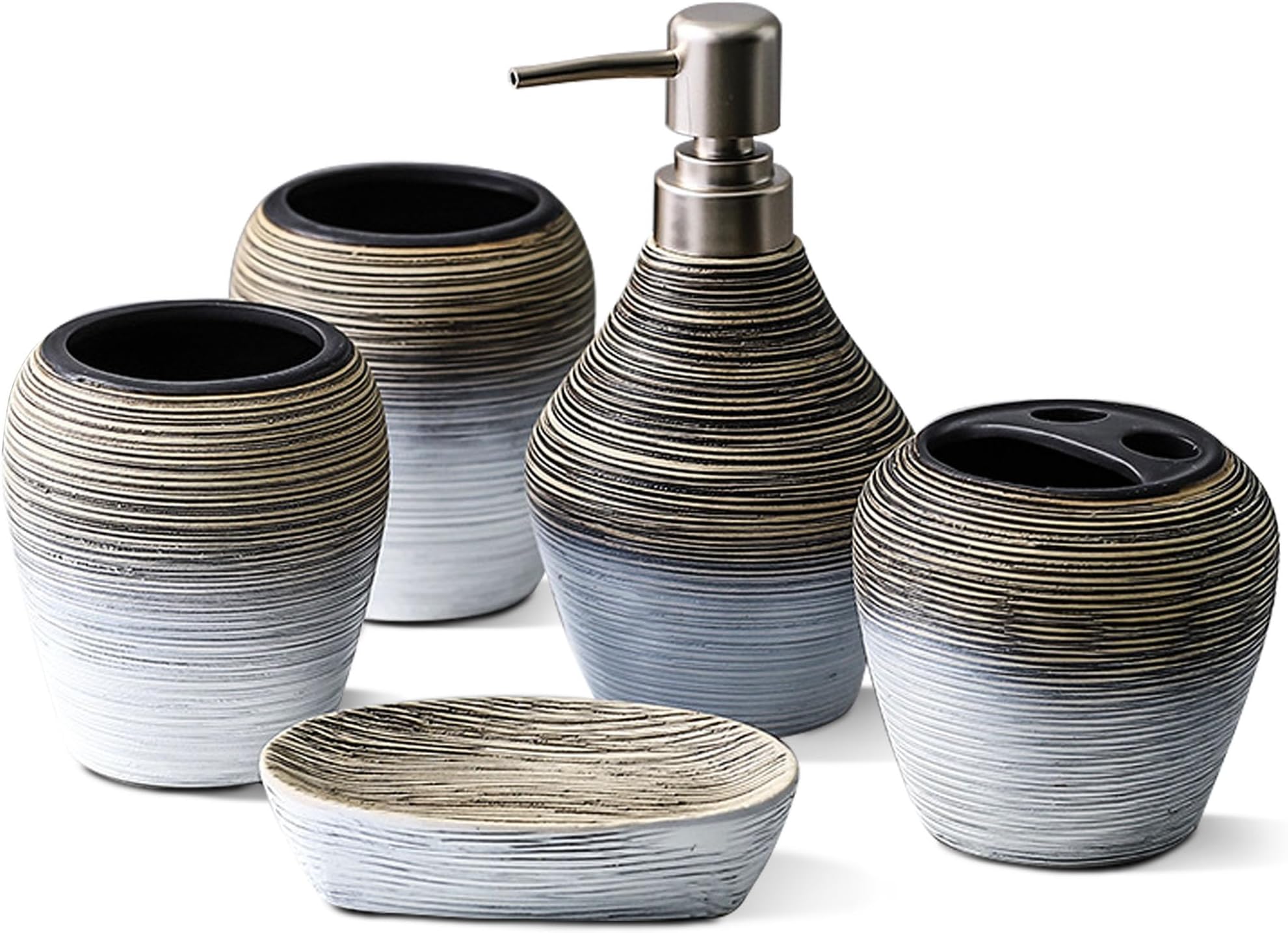 Amazon.com: Bathroom Accessories Set,5 Pcs Ceramic Bathroom Decor ...