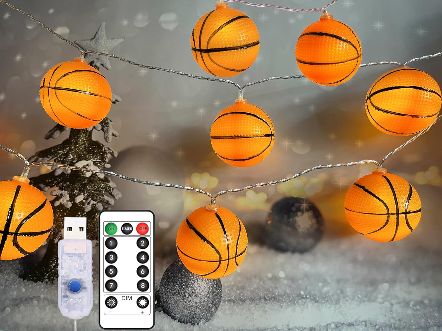 Amazon.com: Basketball String Lights with Timer Remote,Basketball Room ...