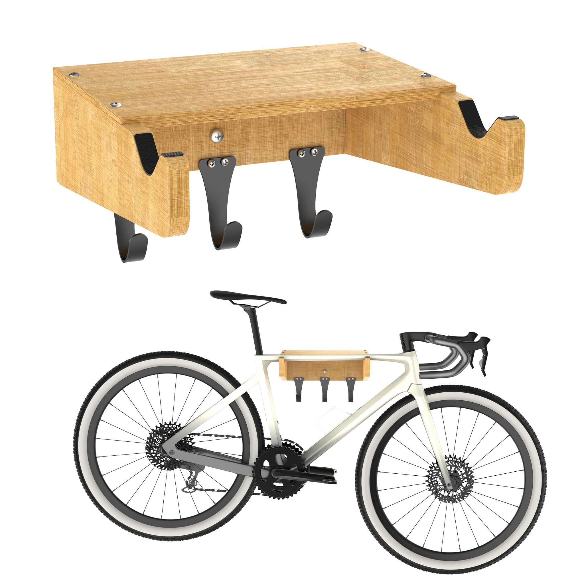 Amazon.com: ValuXpro Bike Wall Mount - Indoor Bicycle Rack | Bamboo ...