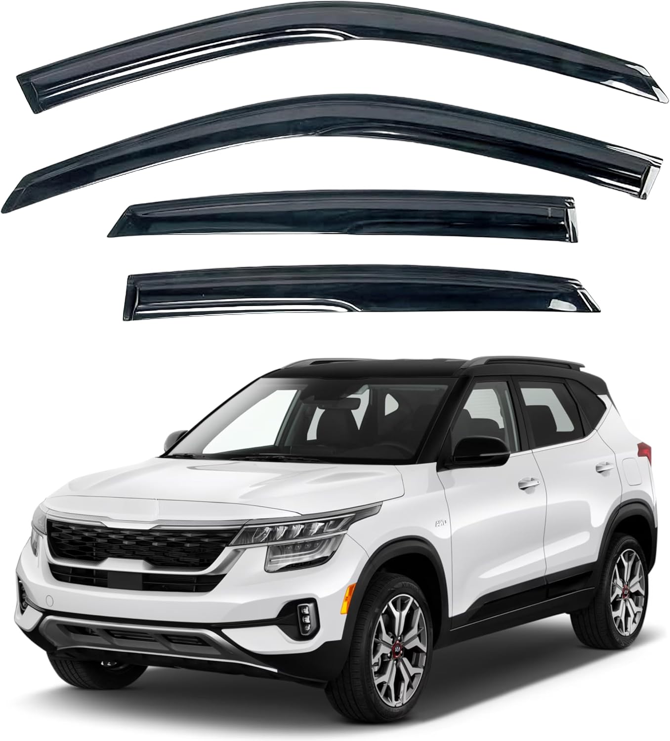 KPY Window Visor Compatible with Kia Seltos 2021-2025, 4PC Rain Guard ...