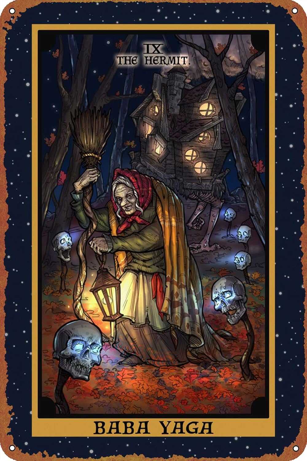 Amazon.com: Baba Yaga In The Hermit Poster Metal Sign Tin Metal Retro ...
