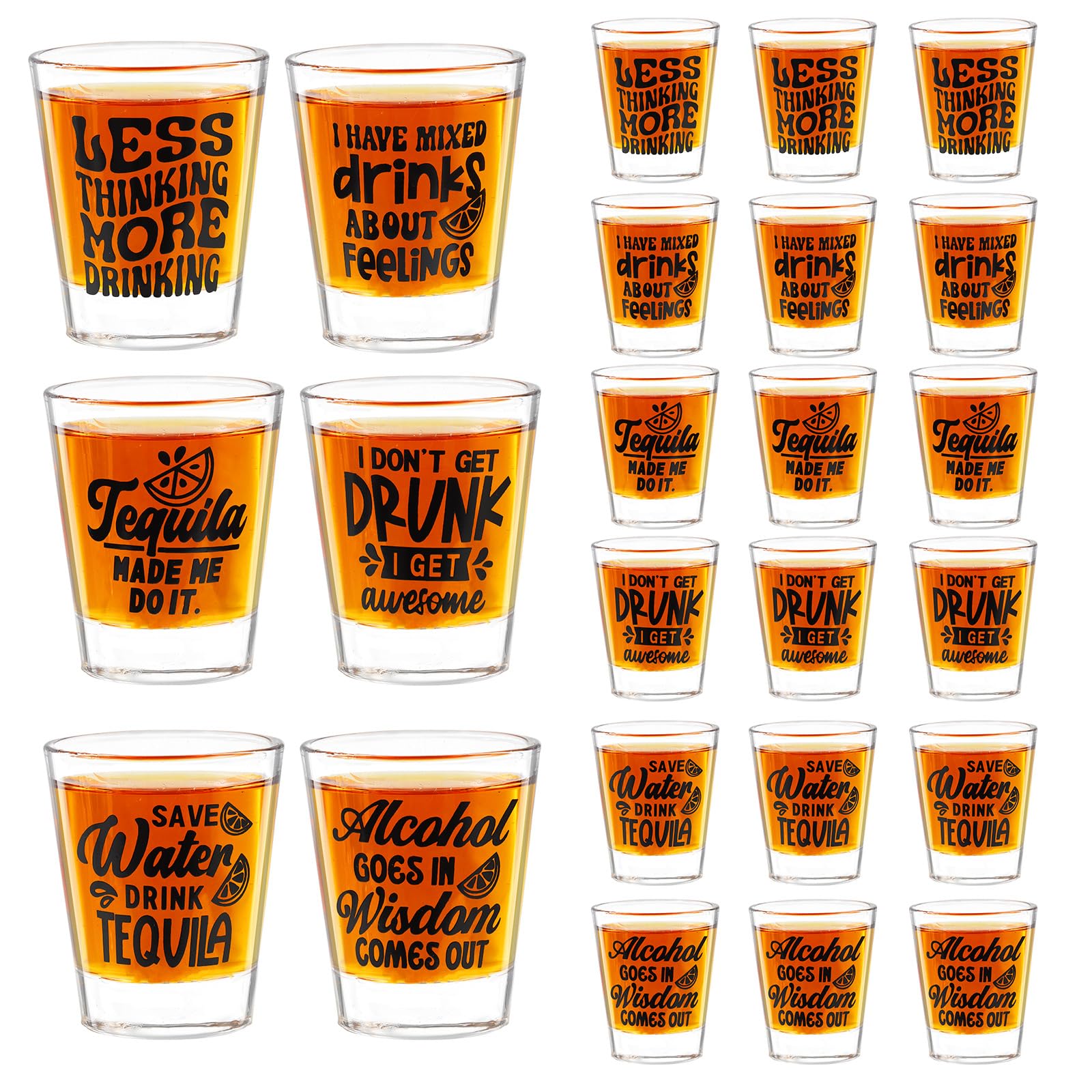 Amazon.com | Kolewo4ever 24 Pieces Funny Friends Shot Glasses Funny ...
