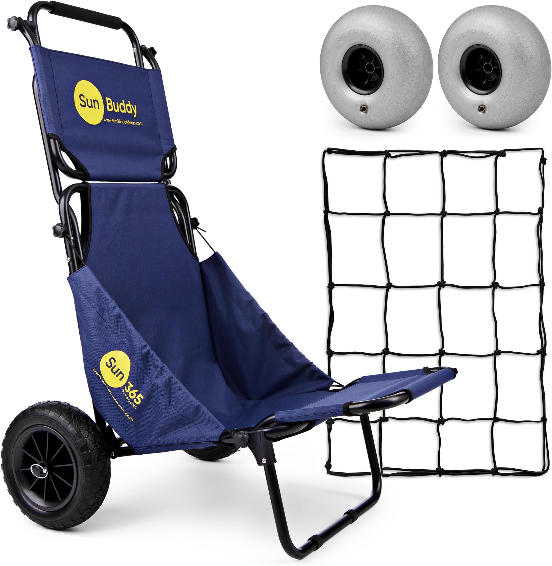 Amazon.com: Sun Buddy Foldable Beach Trolley Cart Chair, All Terrain ...